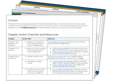 Build What Matters Action Checklist | Prodify